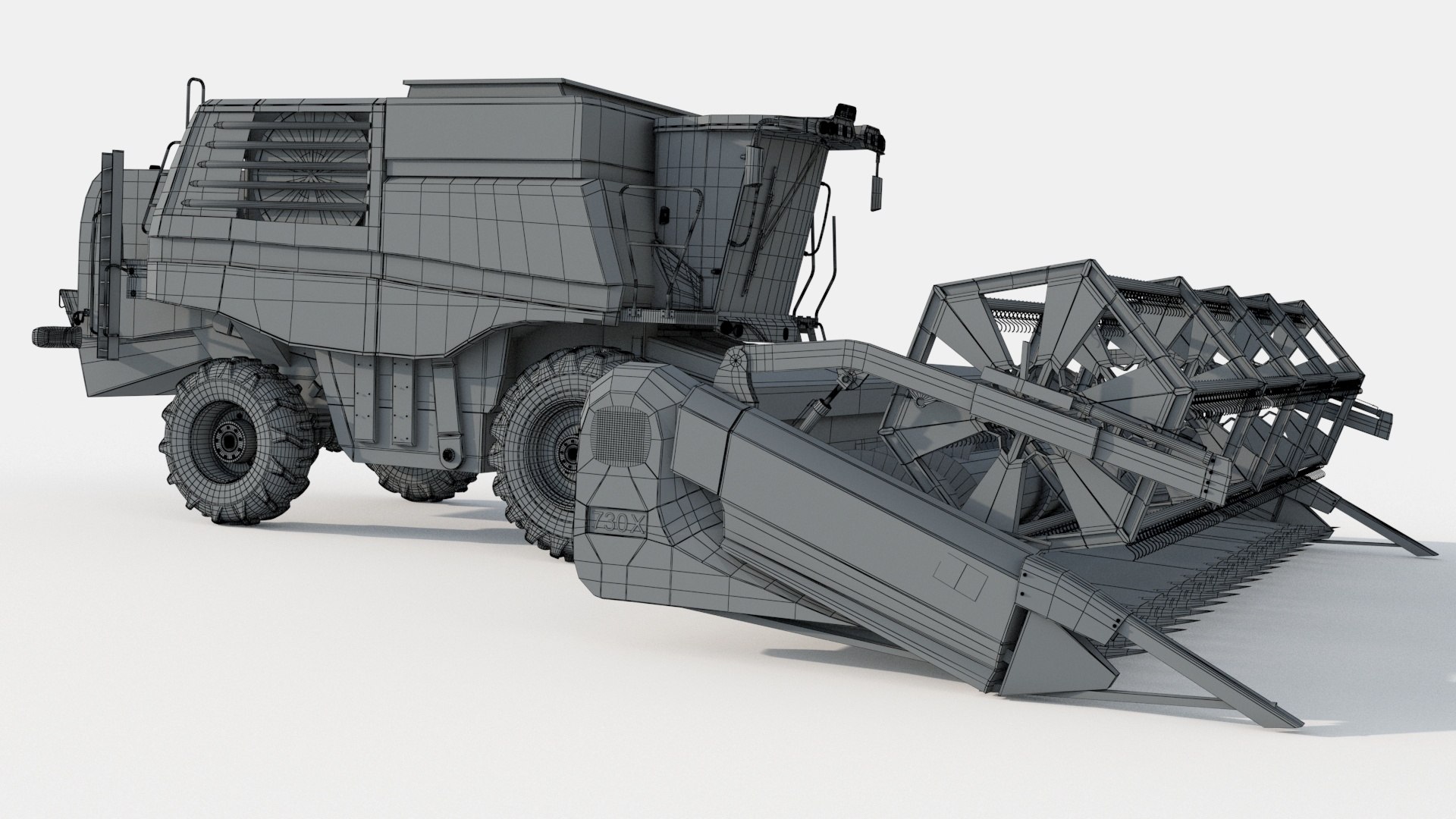 3D Wheeled Combine Harvester - TurboSquid 2173099