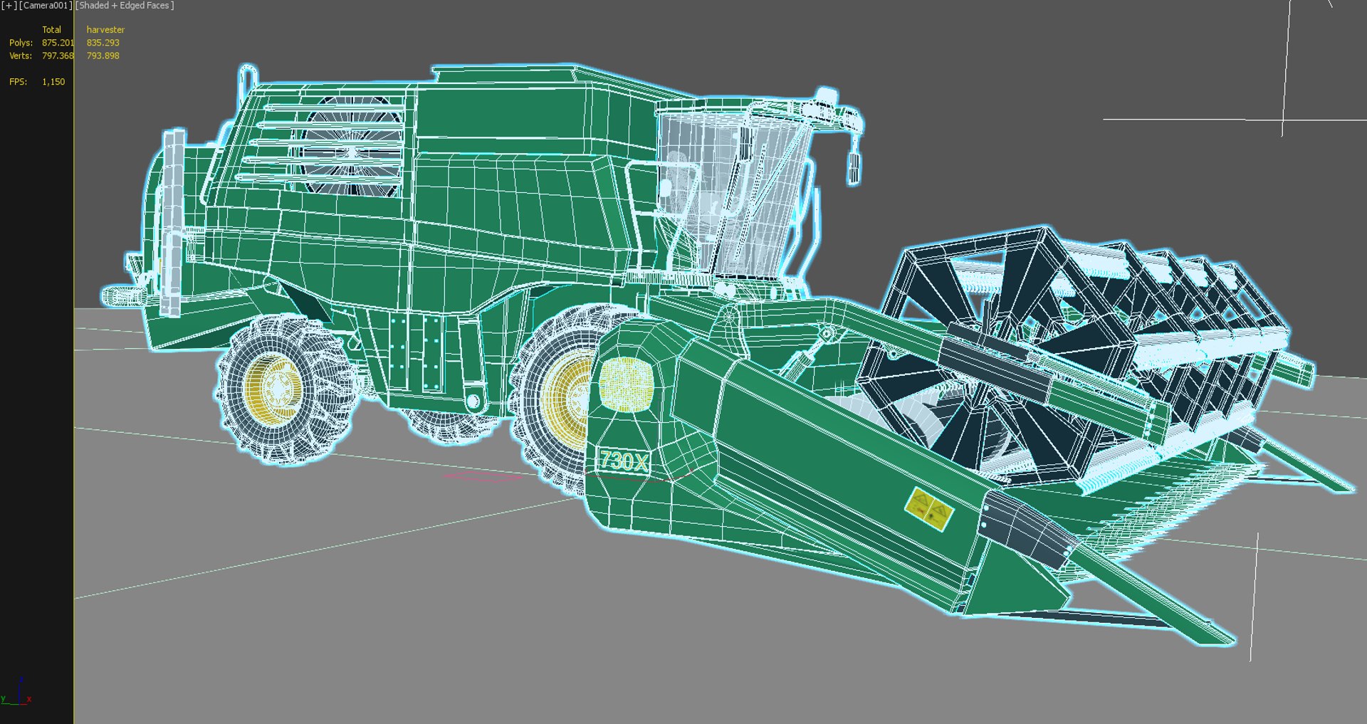 3D Wheeled Combine Harvester - TurboSquid 2173099