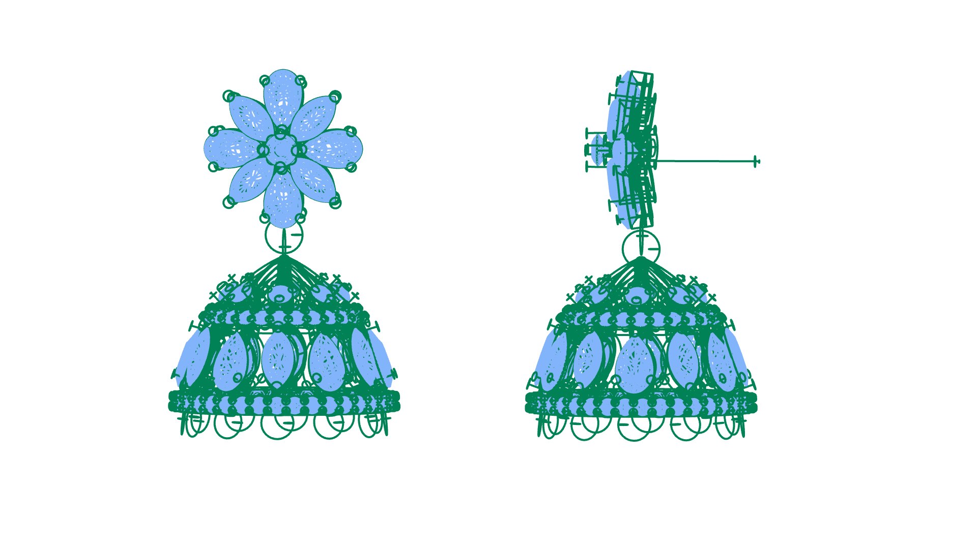 3D diamond jewellery jhumka - TurboSquid 2025705