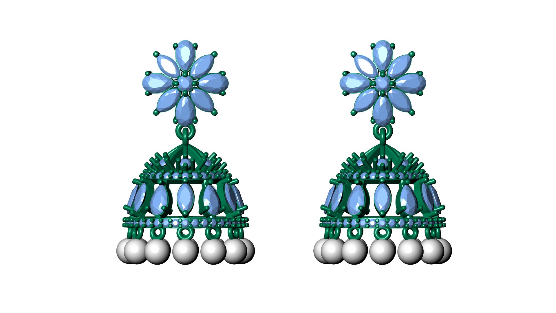 3D diamond jewellery jhumka - TurboSquid 2025705