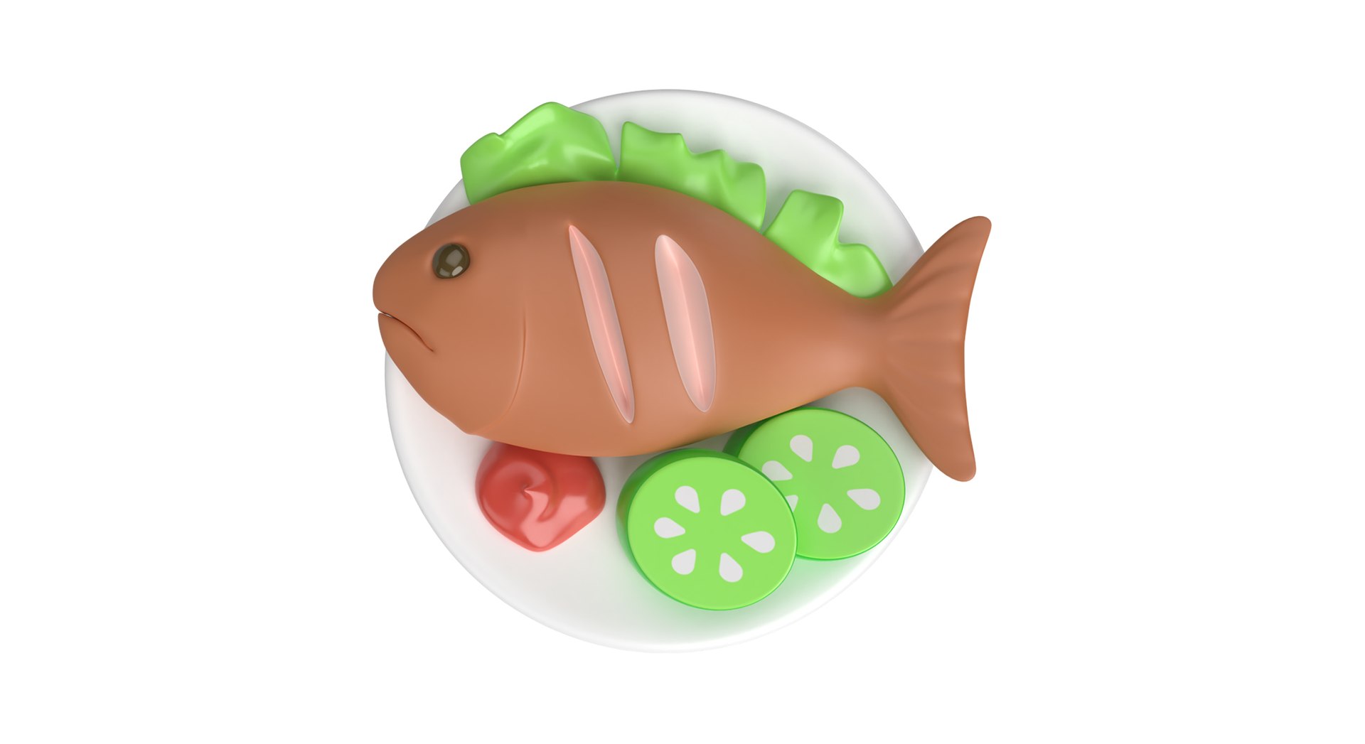 Cartoon Cooked Fish 3D Model - TurboSquid 1954975