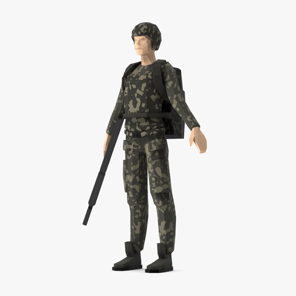 modelo 3d Soldado Low Poly Rigged para Maya - TurboSquid 2191974
