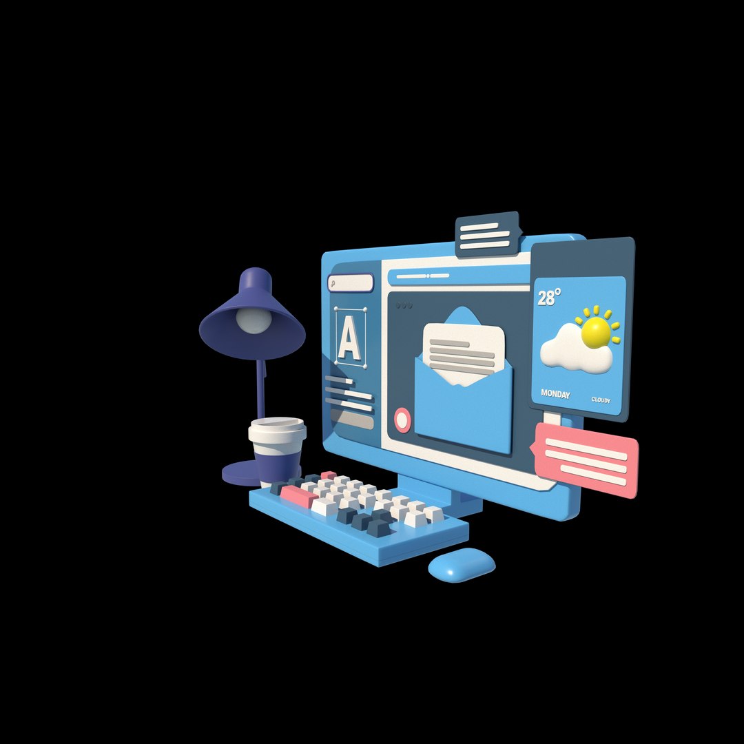 3D Computer Desk Design 3D Model - TurboSquid 2336070