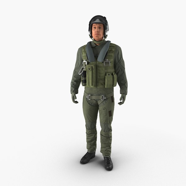 Militär Jet Fighter Pilot Pose 2 3D-Modell - TurboSquid 1066981