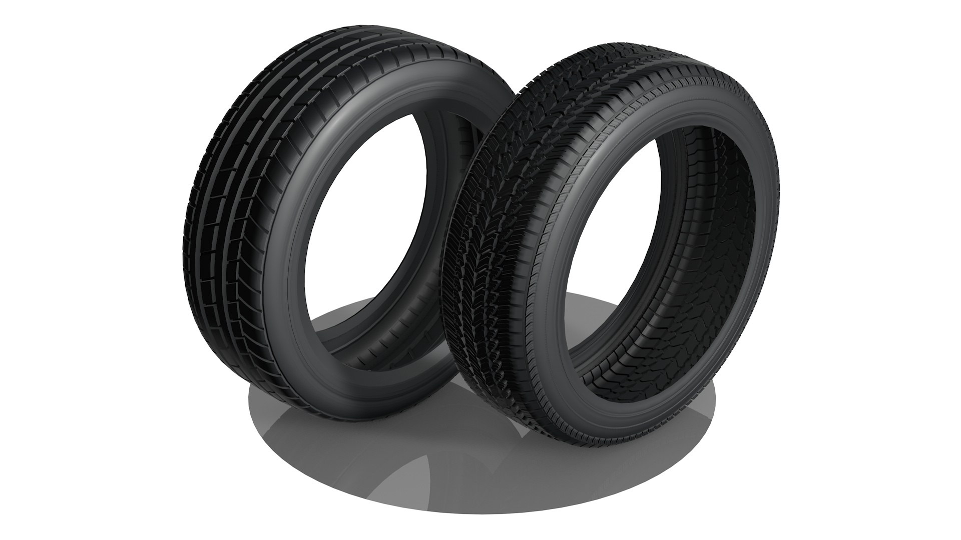 Two Tires Wheels 3D Model - TurboSquid 2304065