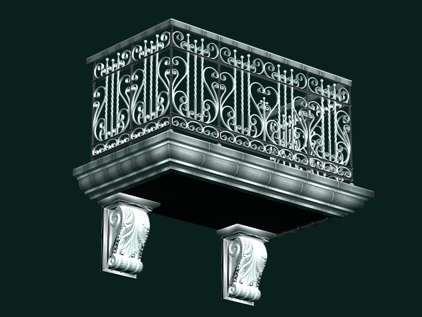 Architectural Balcony 3ds