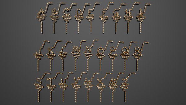 Crazy Straw Letter Z 3D model - TurboSquid 1801344