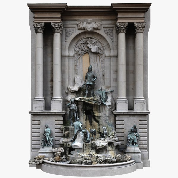 3d max fountain exterior water