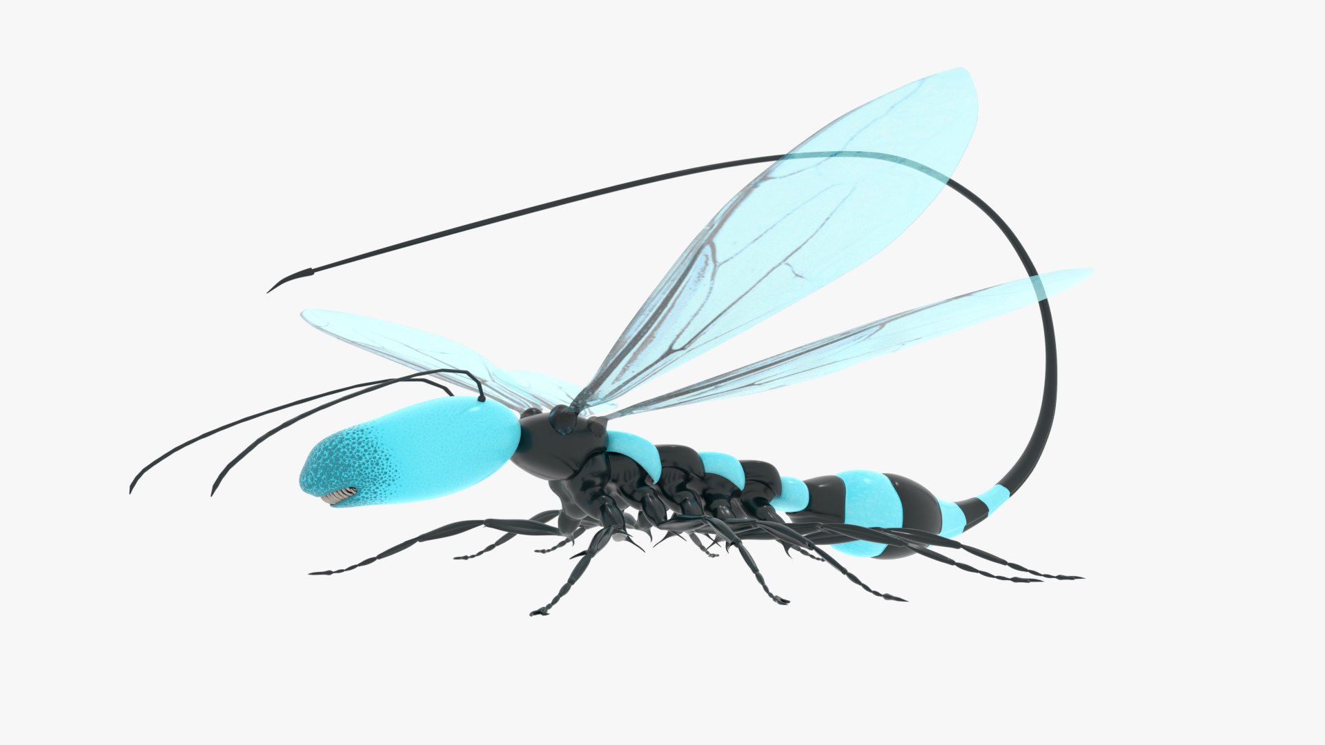 Alien Wasp Blue 3D Model - TurboSquid 2316518