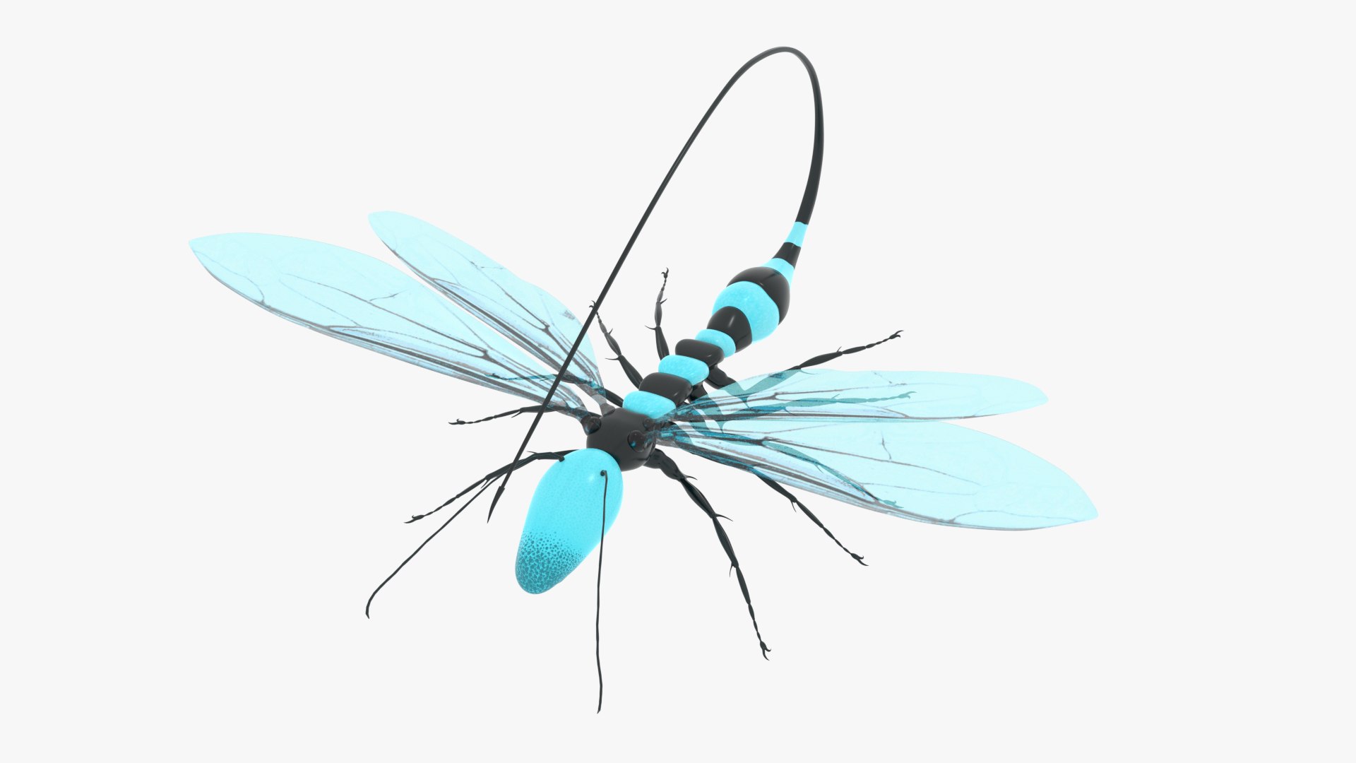 Alien Wasp Blue 3D Model - TurboSquid 2316518