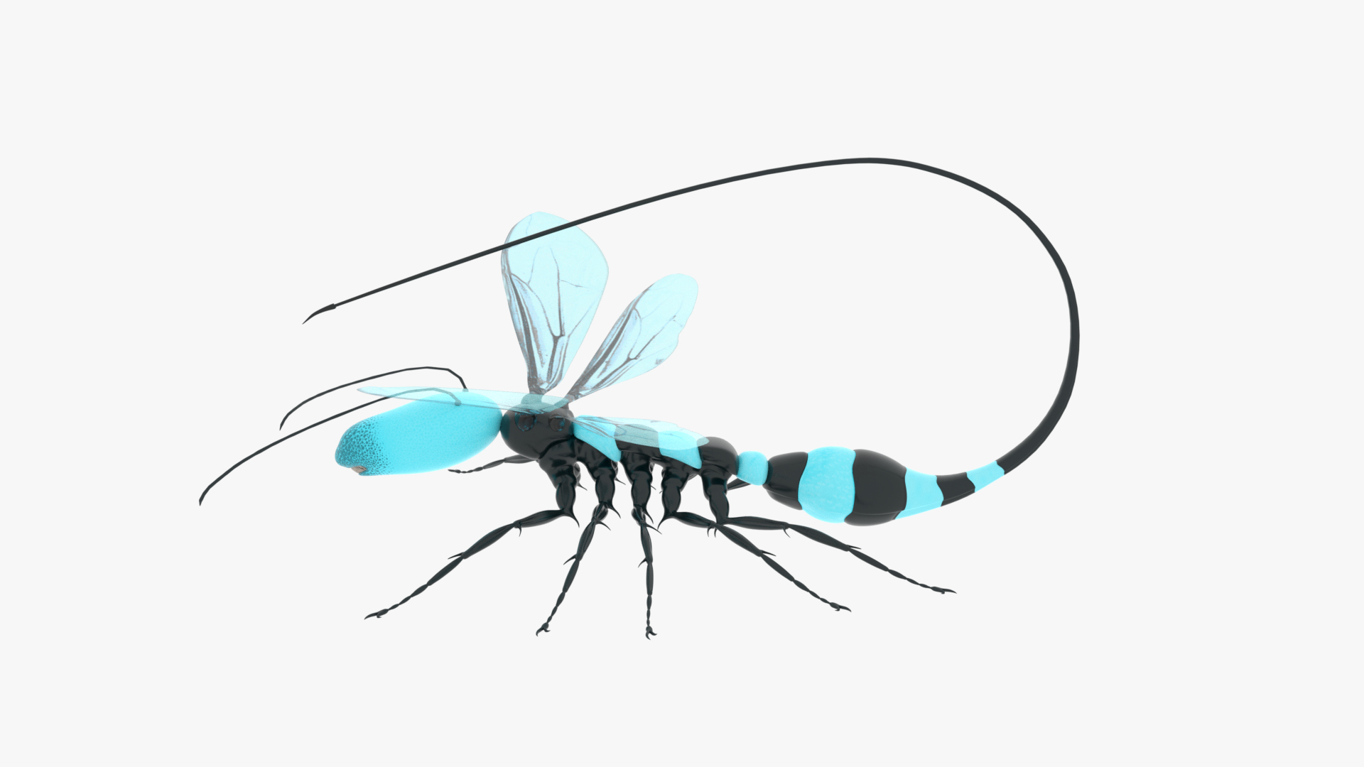 Alien Wasp Blue 3D Model - TurboSquid 2316518