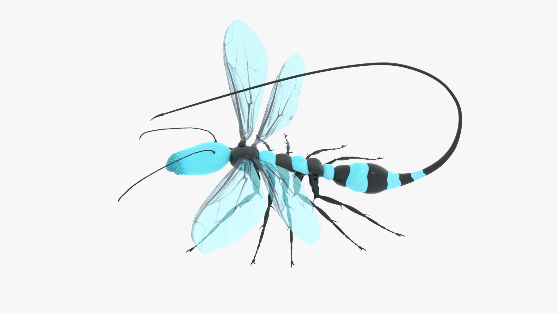 Alien Wasp Blue 3D Model - TurboSquid 2316518
