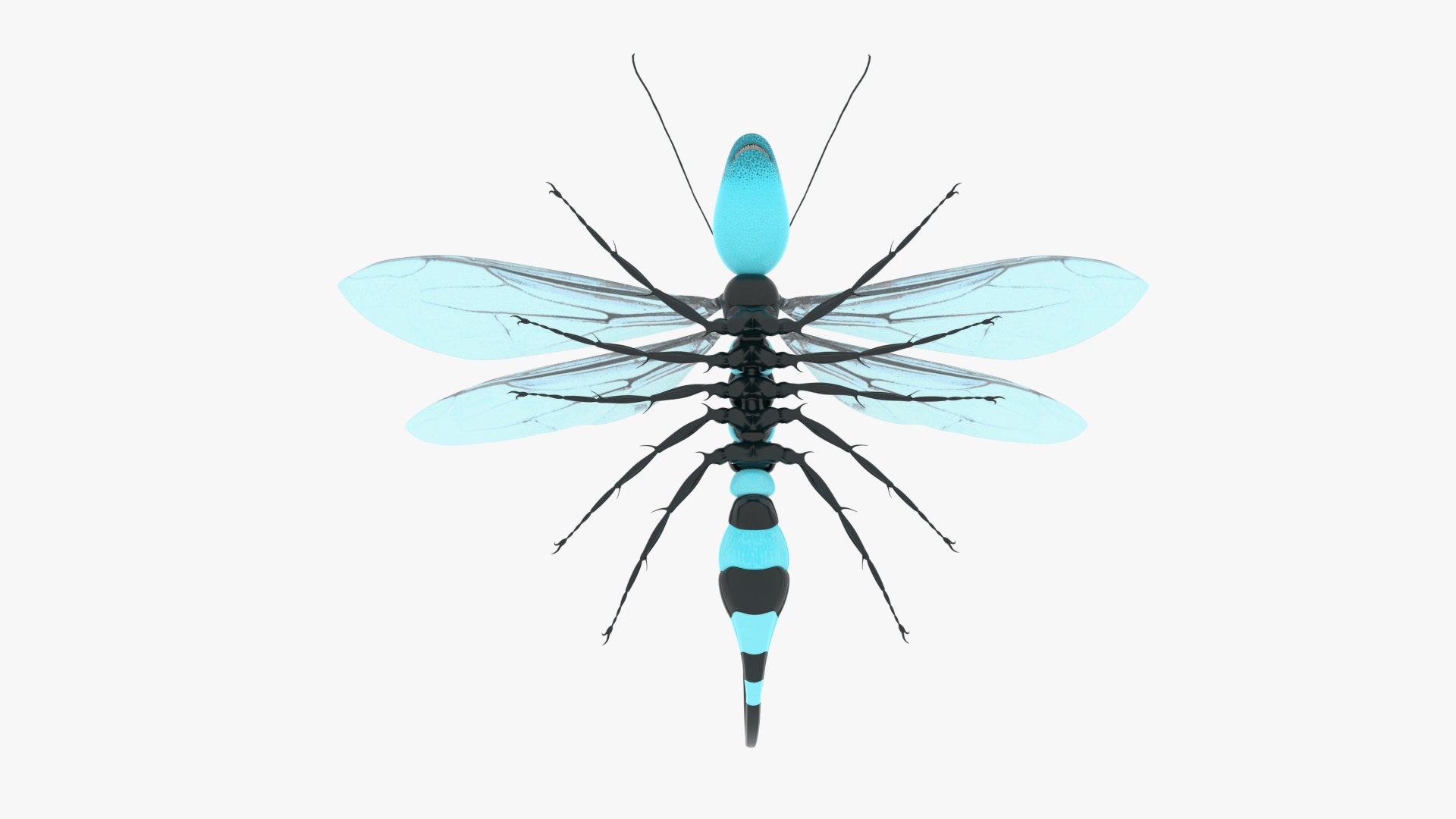 Alien Wasp Blue 3D Model - TurboSquid 2316518
