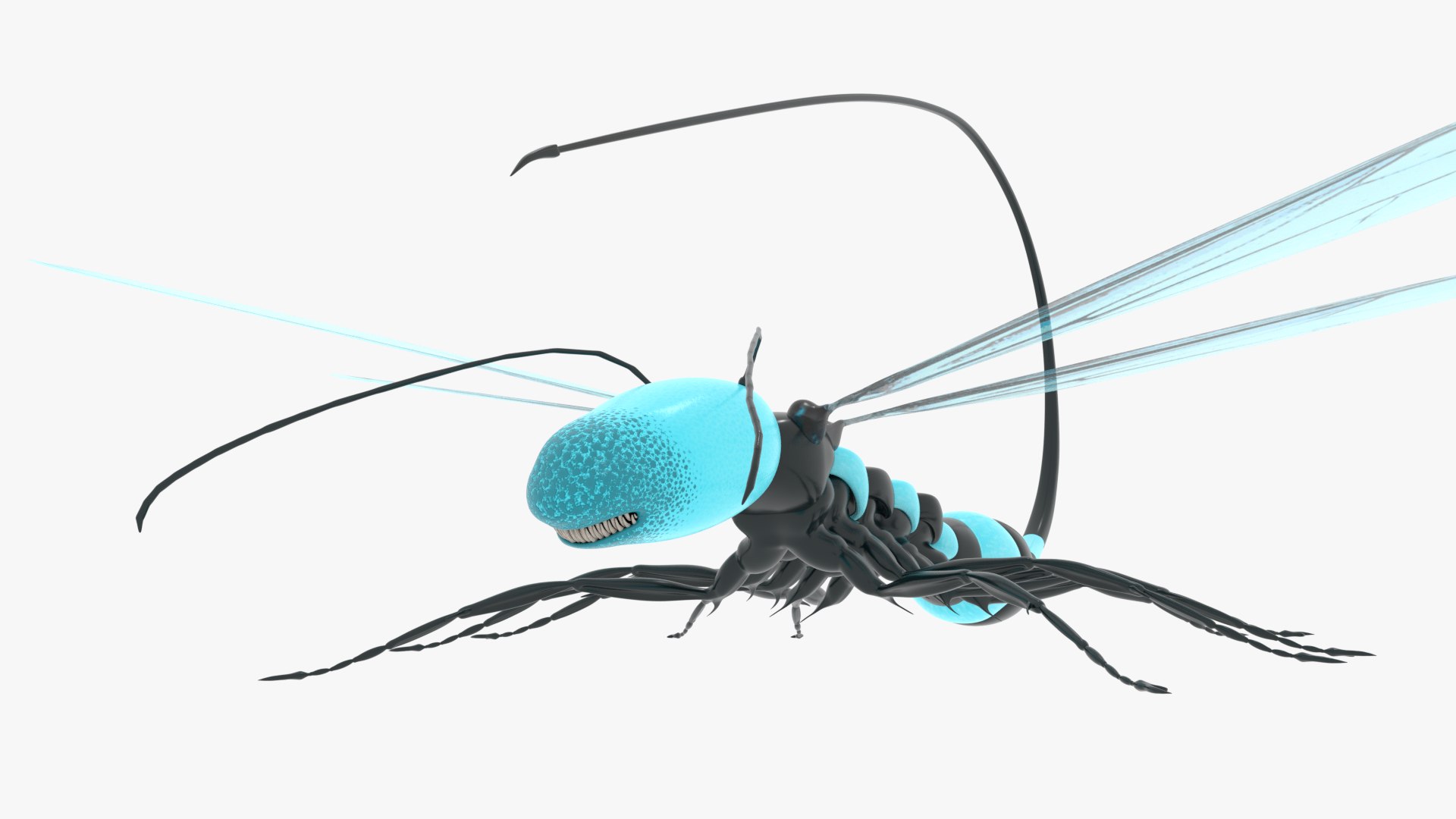 Alien Wasp Blue 3D Model - TurboSquid 2316518