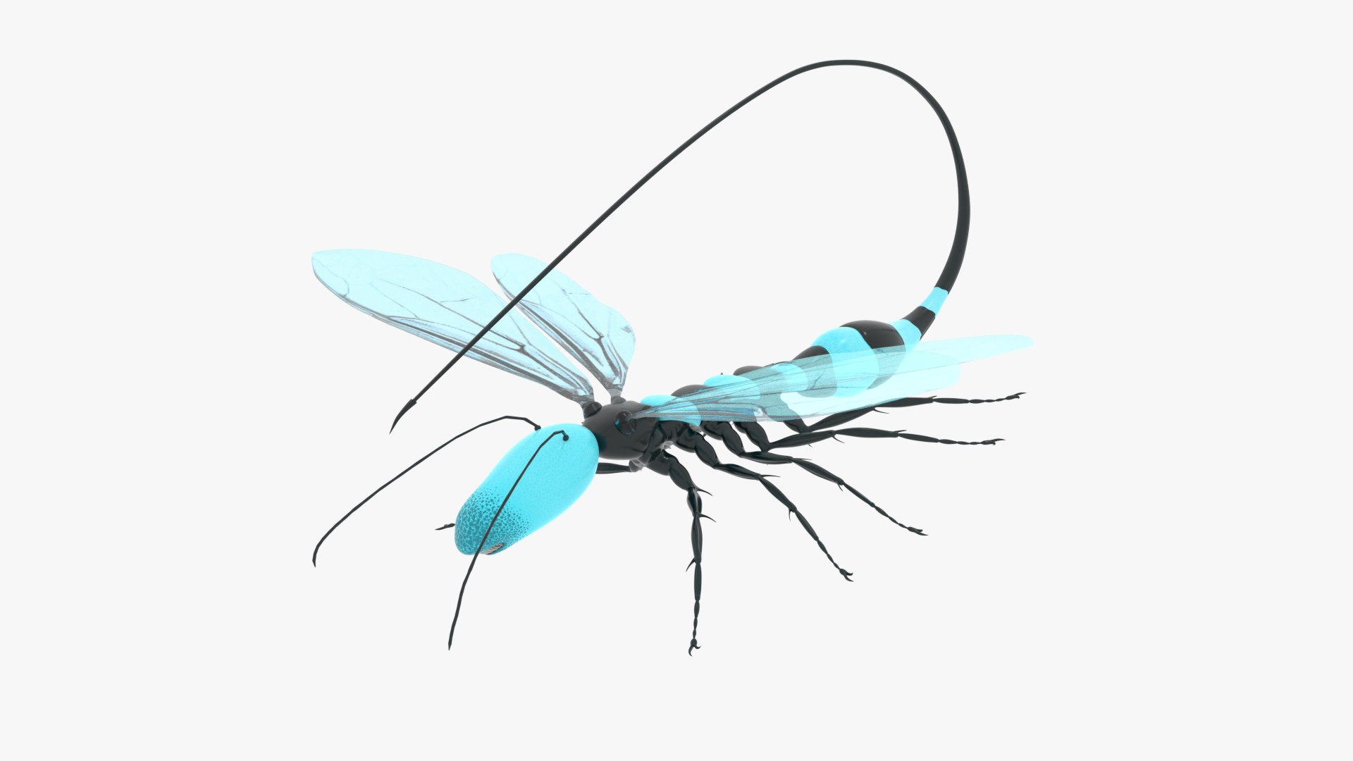 Alien Wasp Blue 3D Model - TurboSquid 2316518