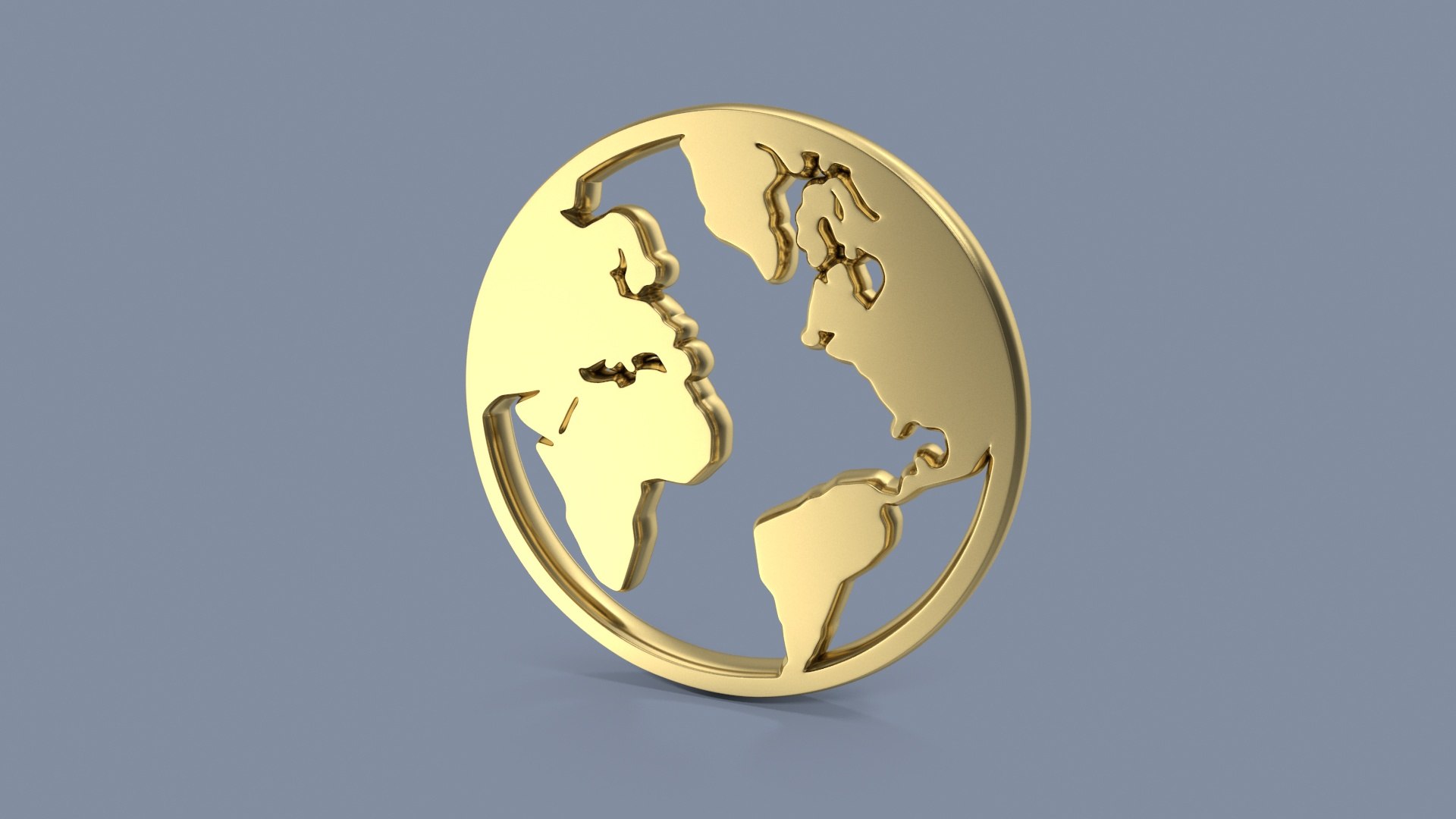 Earth Symbol Gold 3D - TurboSquid 2058749