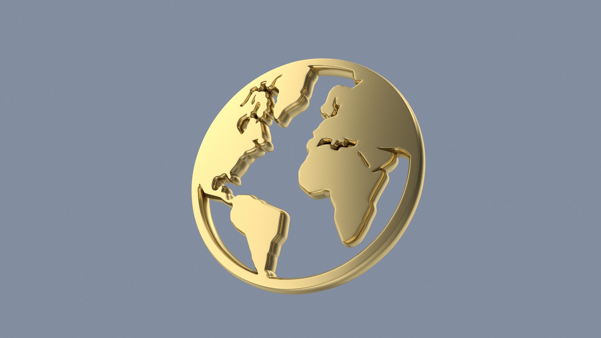 Earth Symbol Gold 3D - TurboSquid 2058749