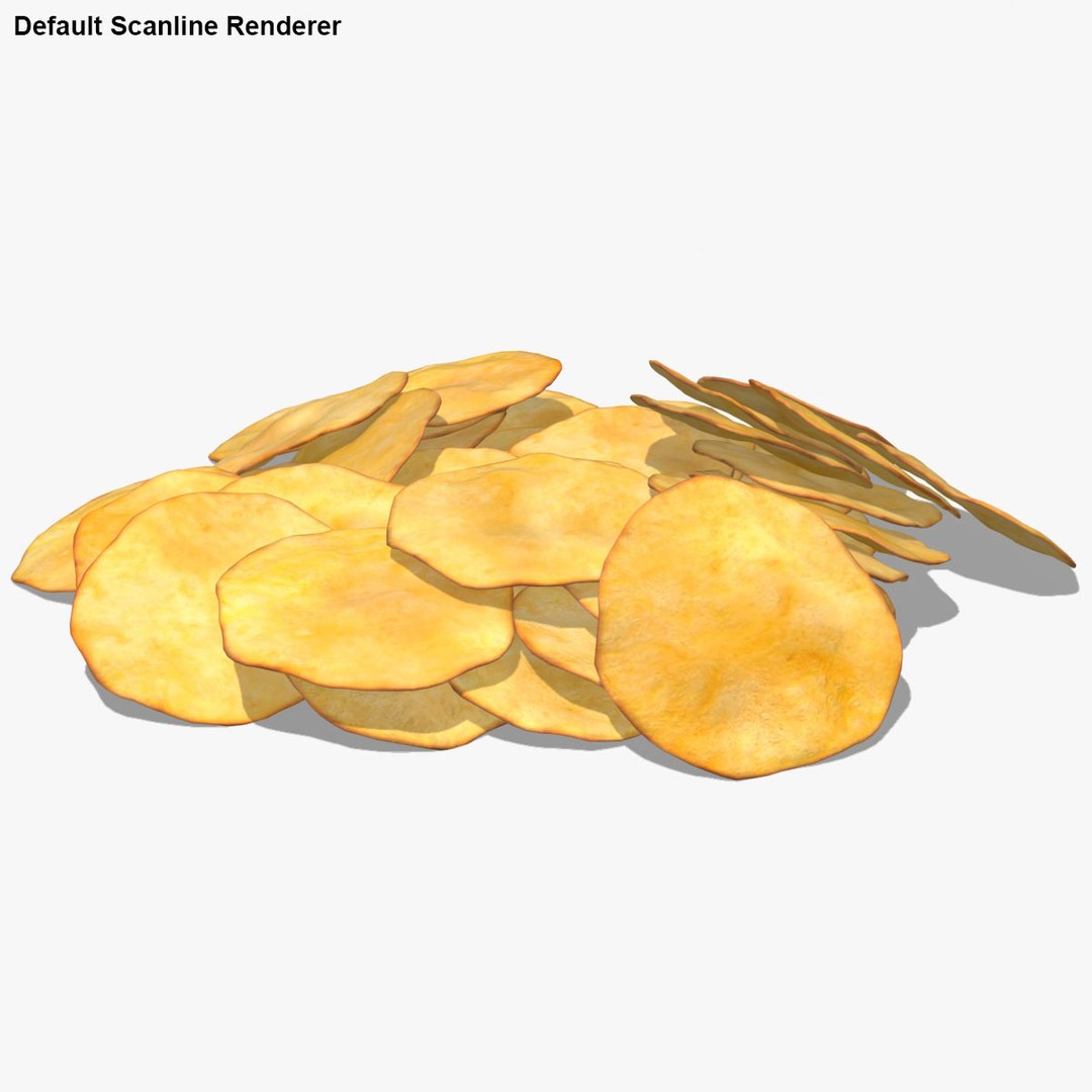 3d Realistic Potato Chip 3 Model