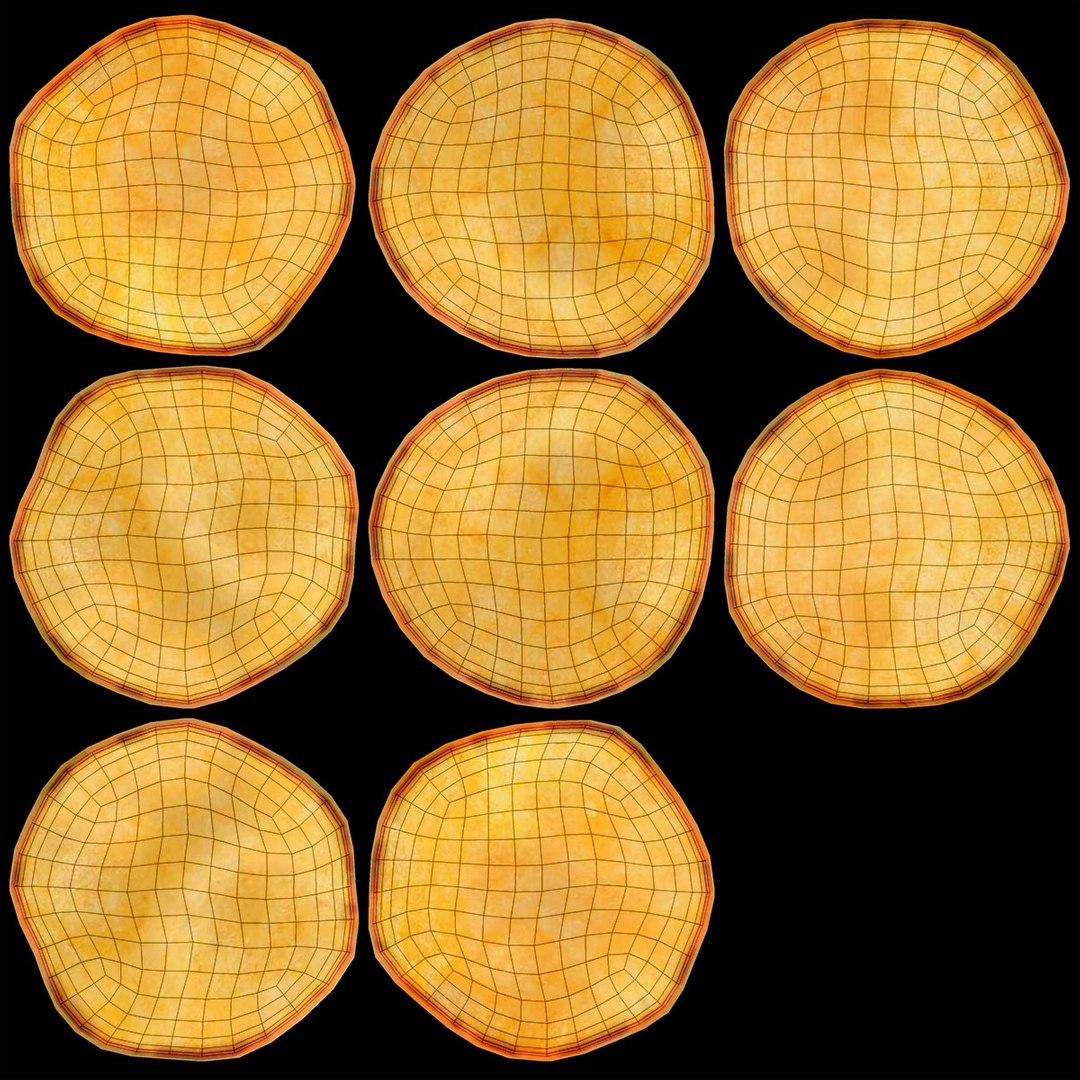 3d Realistic Potato Chip 3 Model