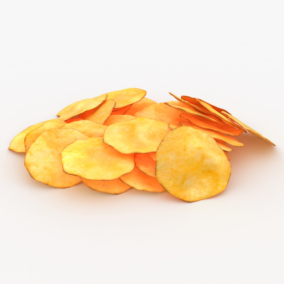 3d Realistic Potato Chip 3 Model
