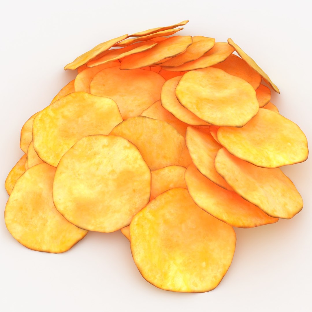 3d Realistic Potato Chip 3 Model