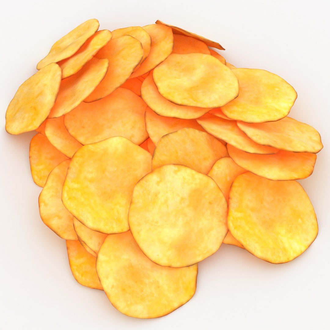 3d Realistic Potato Chip 3 Model