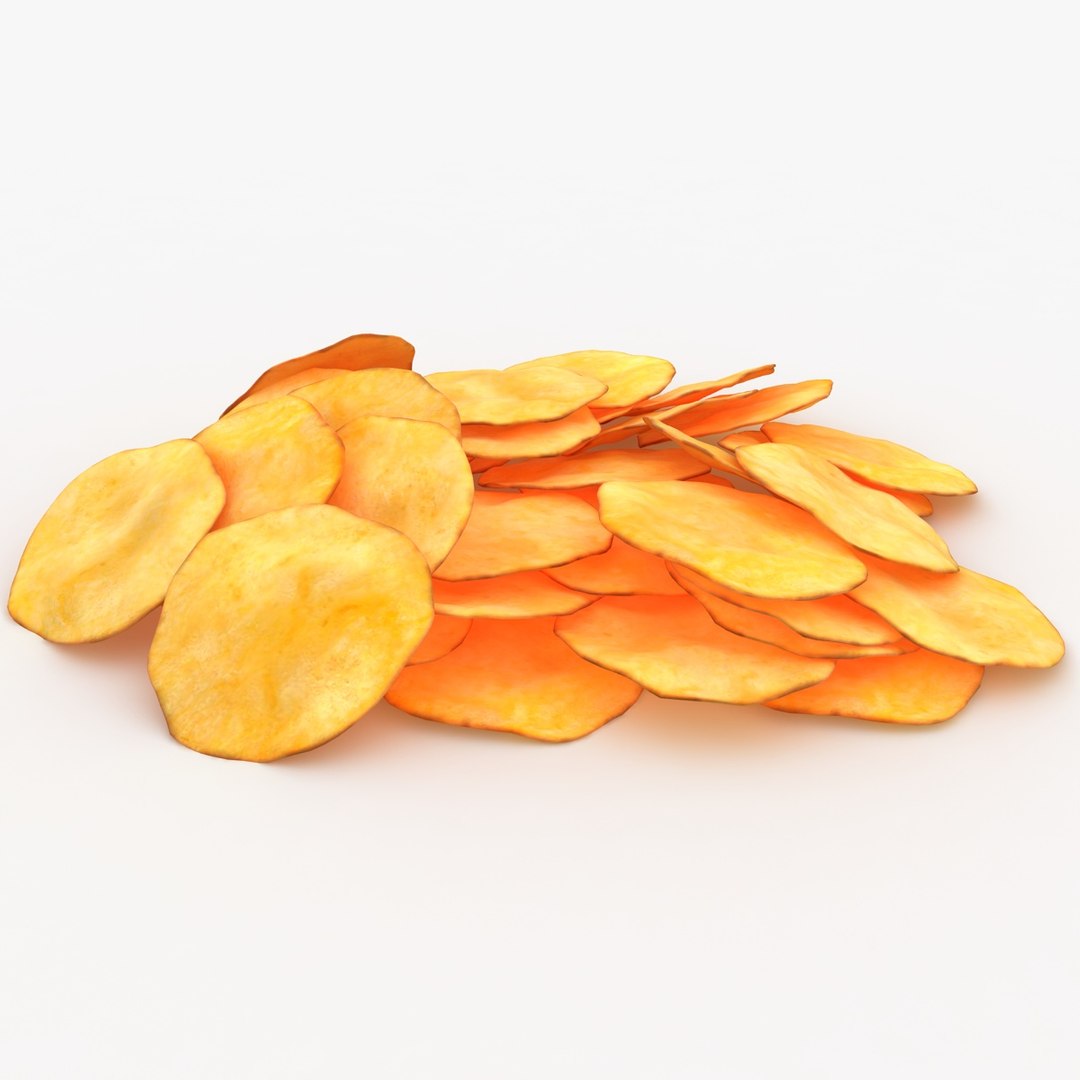 3d Realistic Potato Chip 3 Model