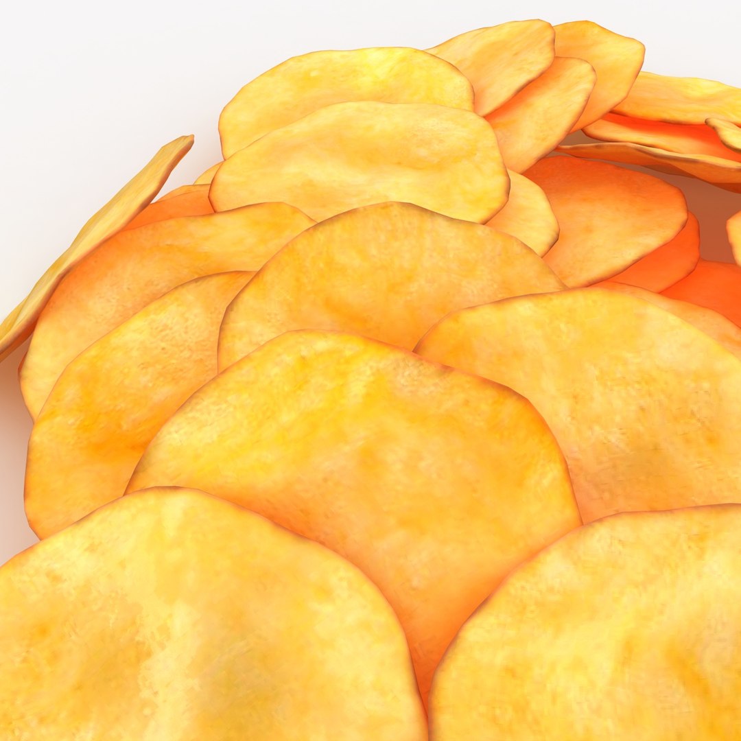3d Realistic Potato Chip 3 Model