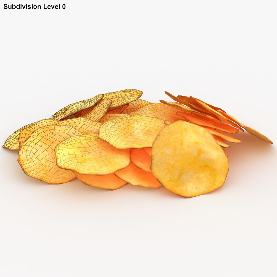 3d Realistic Potato Chip 3 Model