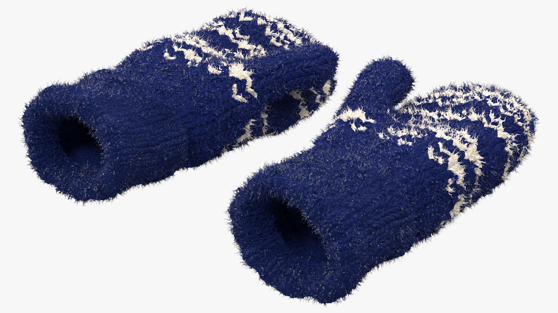 3D Model Pair Blue Wool Mittens - TurboSquid 1567870