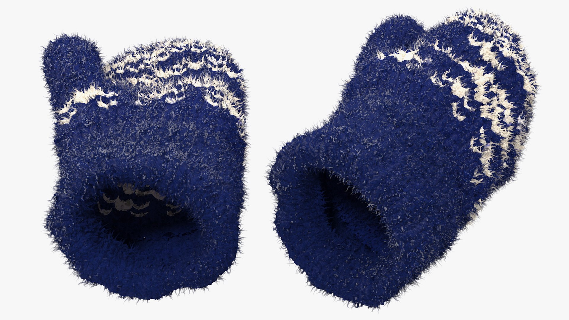 3D Model Pair Blue Wool Mittens - TurboSquid 1567870