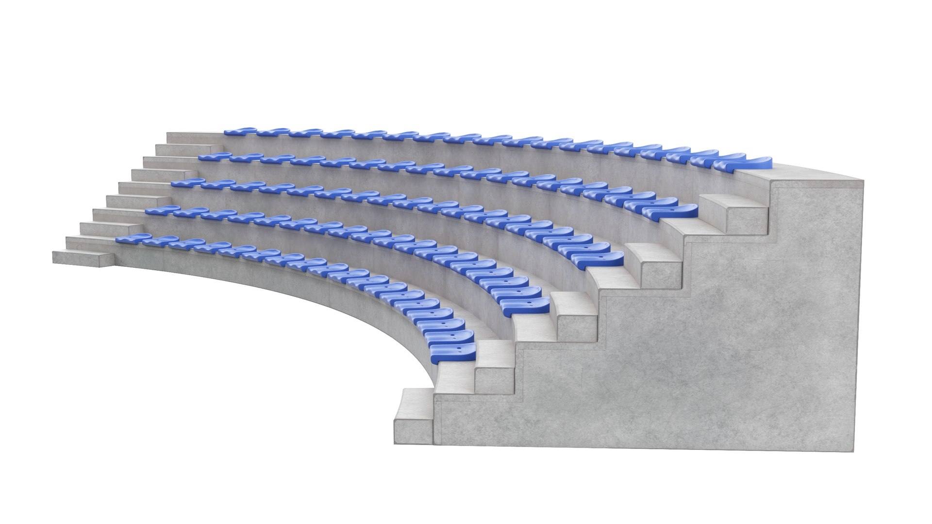 3D Model Curved Concrete Bleachers - TurboSquid 2322308