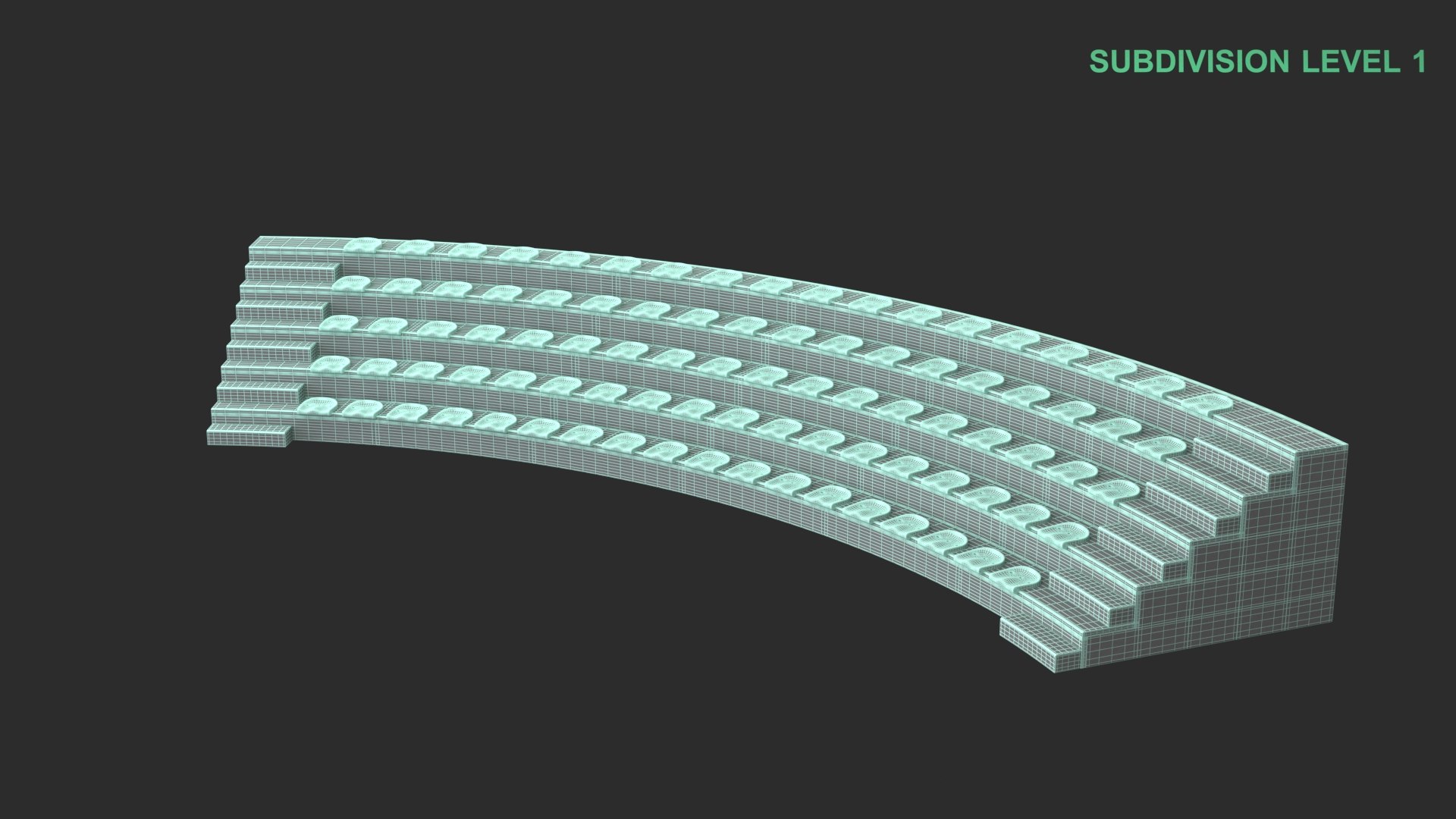 3D Model Curved Concrete Bleachers - TurboSquid 2322308