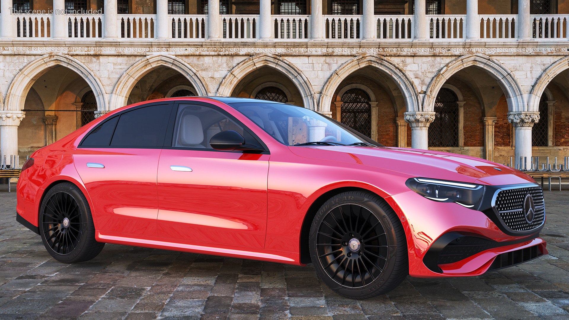 3D Mercedes E-class Red Color - TurboSquid 2164611