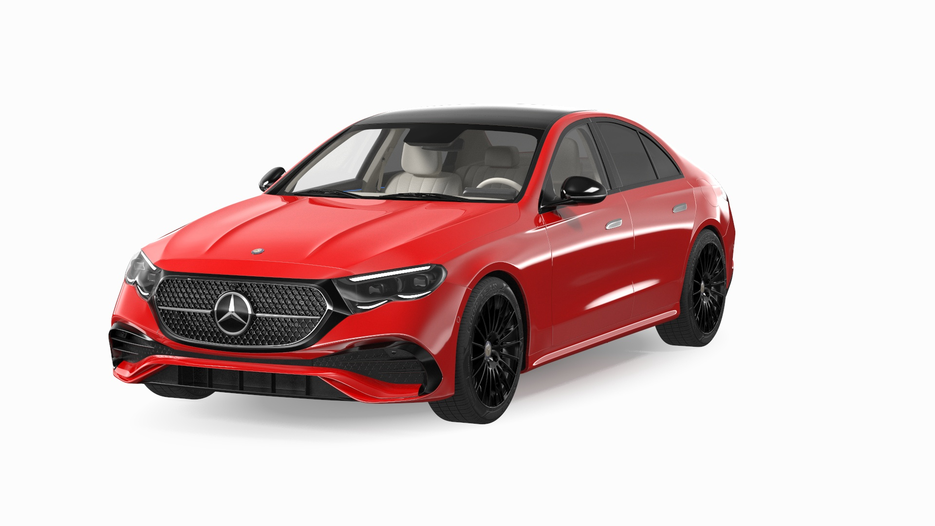 3D Mercedes E-class Red Color - TurboSquid 2164611