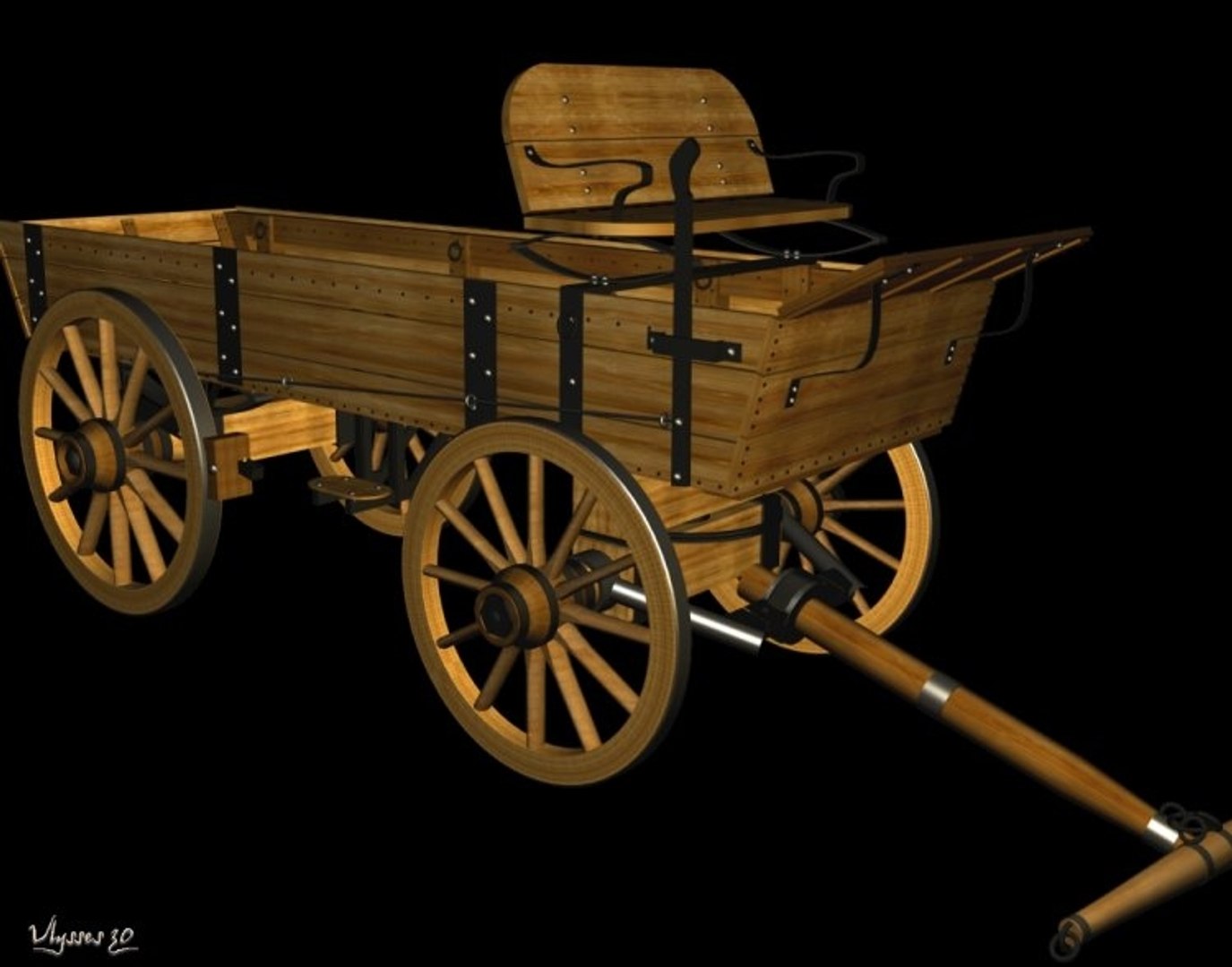 3d Model Buckboard Wagon