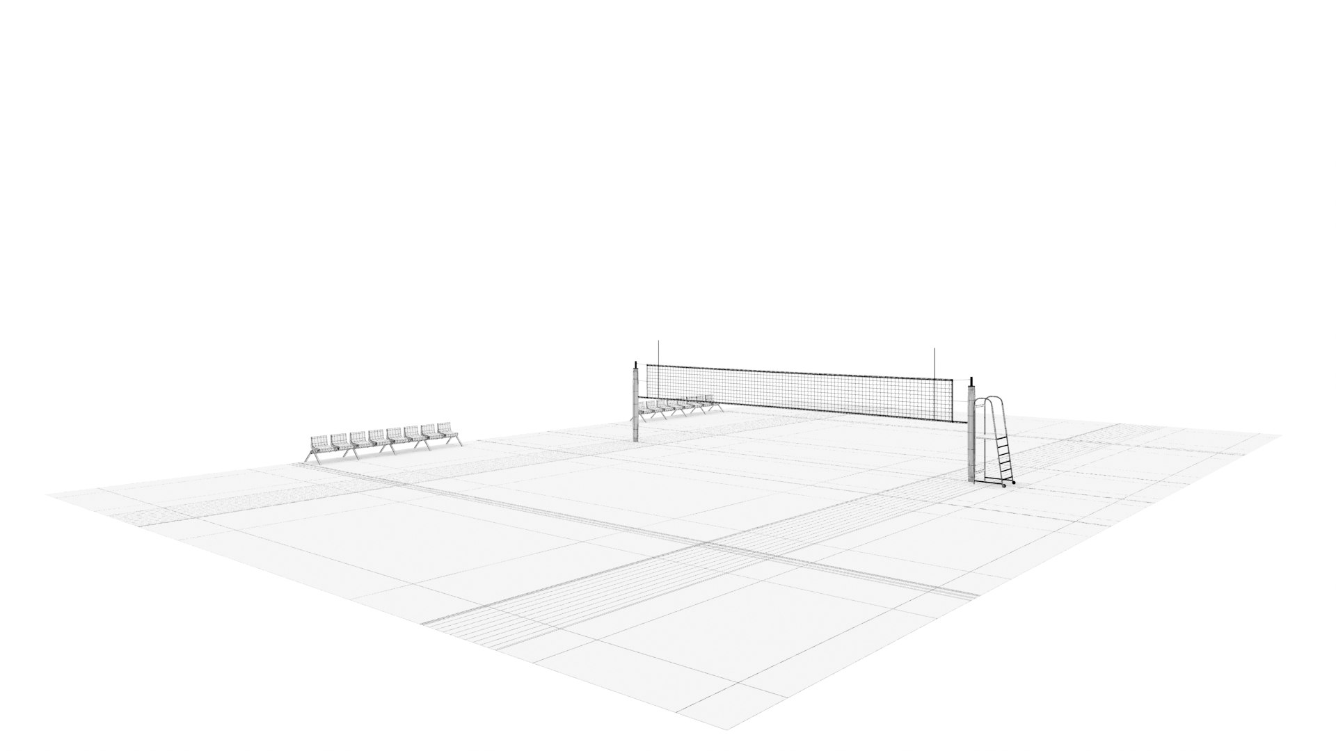 3D Volleyball Field 01 Model - TurboSquid 2223007