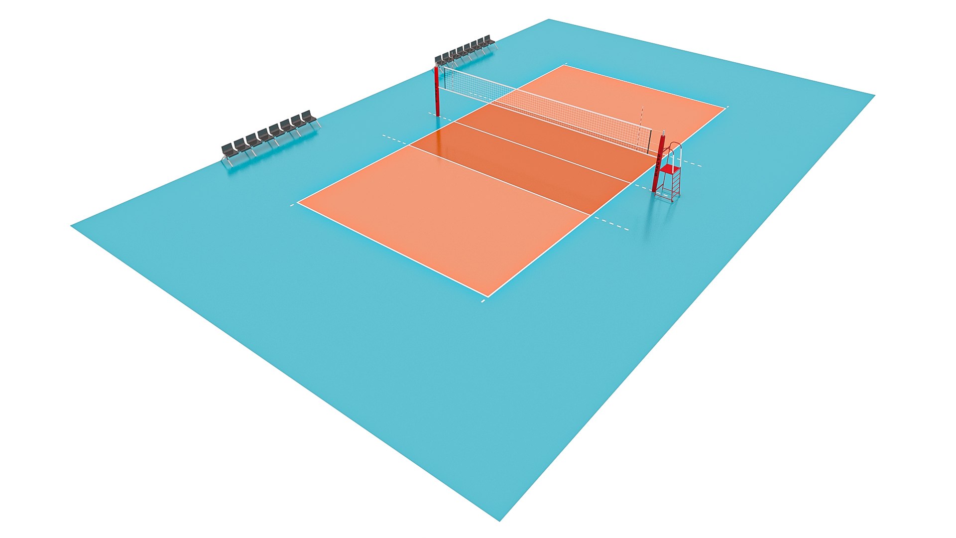 3D Volleyball Field 01 Model - TurboSquid 2223007