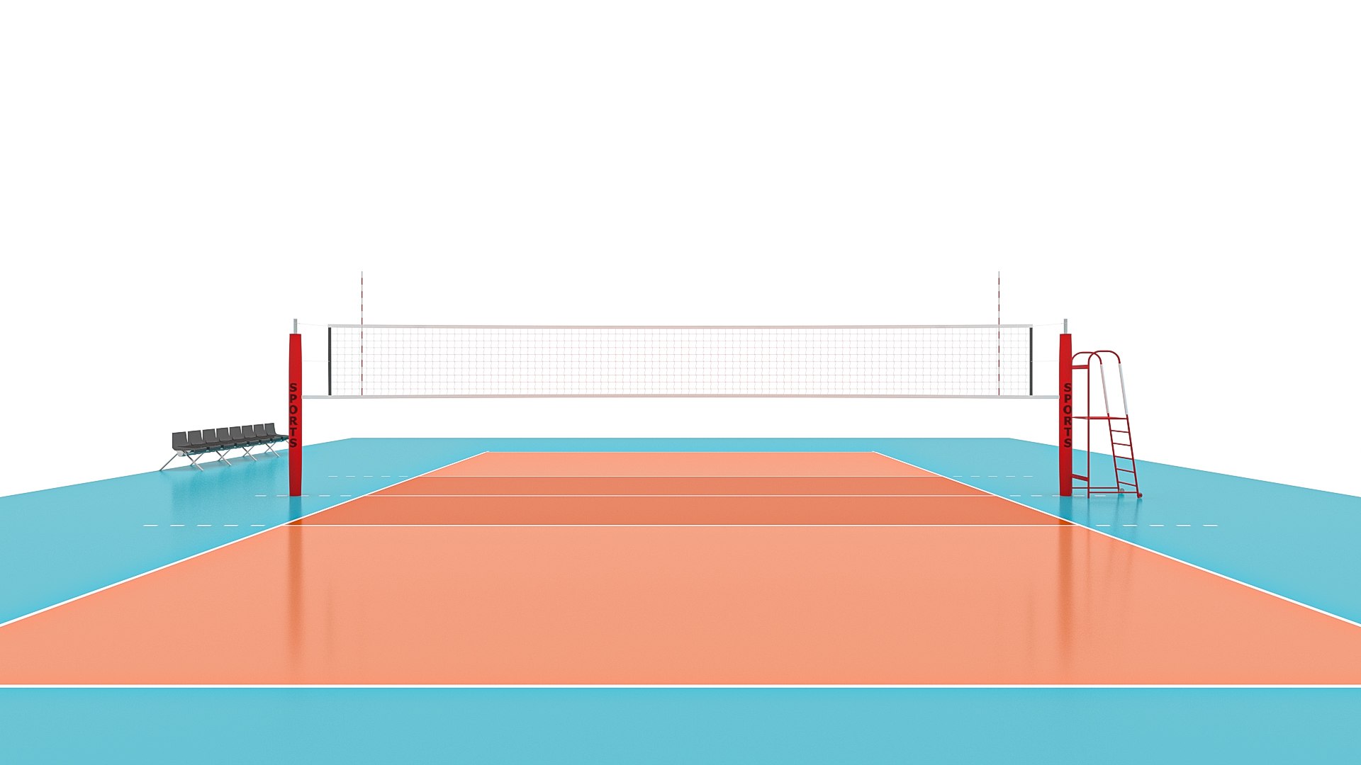 3D Volleyball Field 01 Model - TurboSquid 2223007