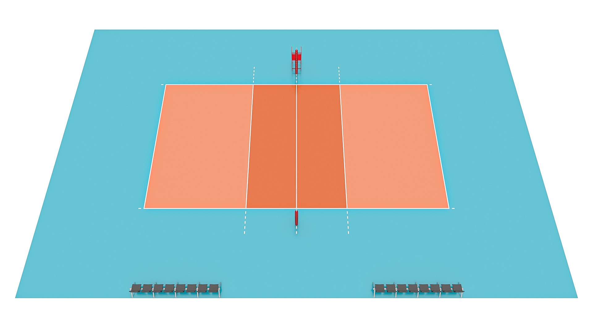 3D Volleyball Field 01 Model - TurboSquid 2223007