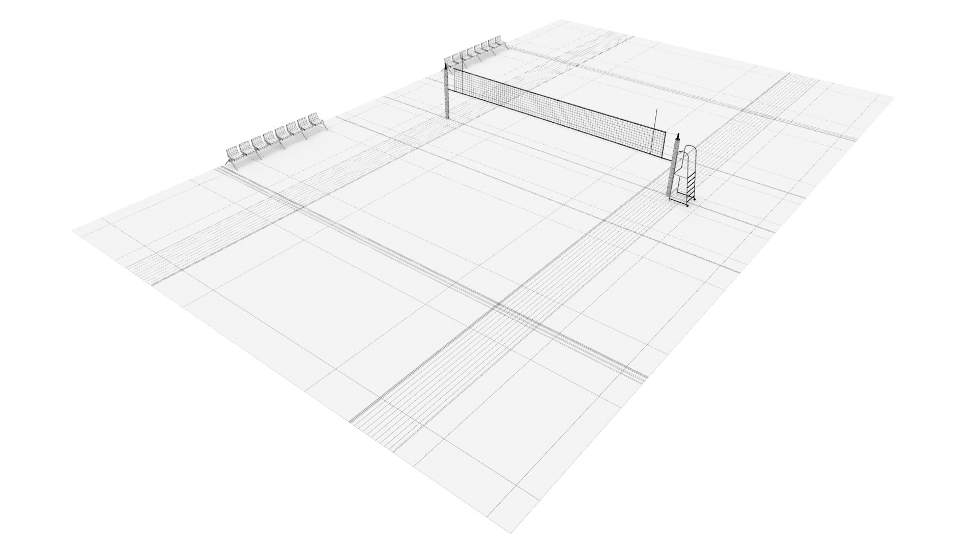 3D Volleyball Field 01 Model - TurboSquid 2223007