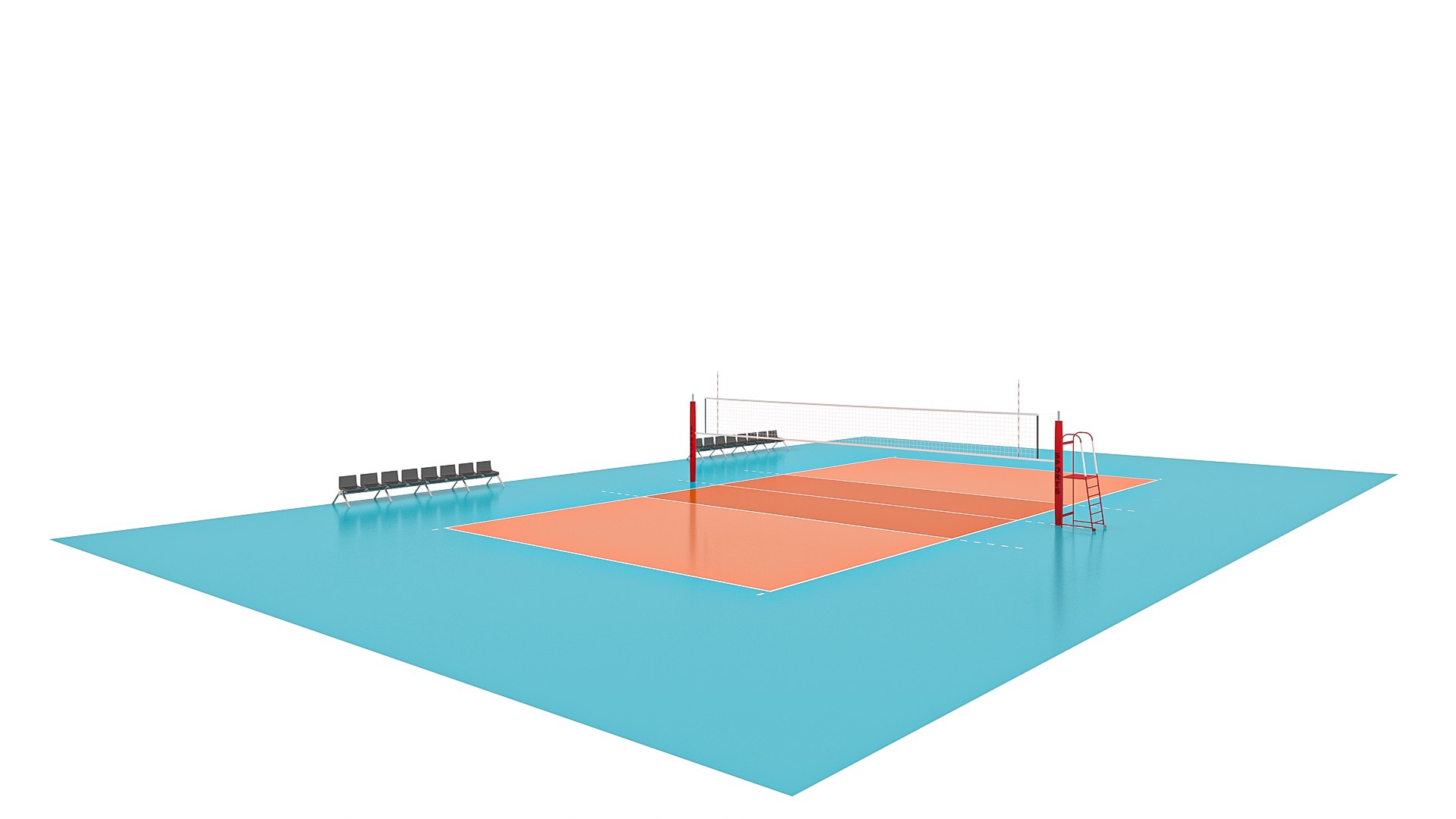 3D Volleyball Field 01 Model - TurboSquid 2223007