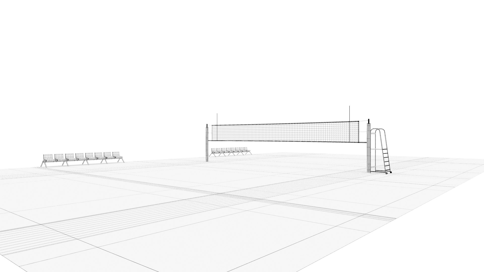 3D Volleyball Field 01 Model - TurboSquid 2223007