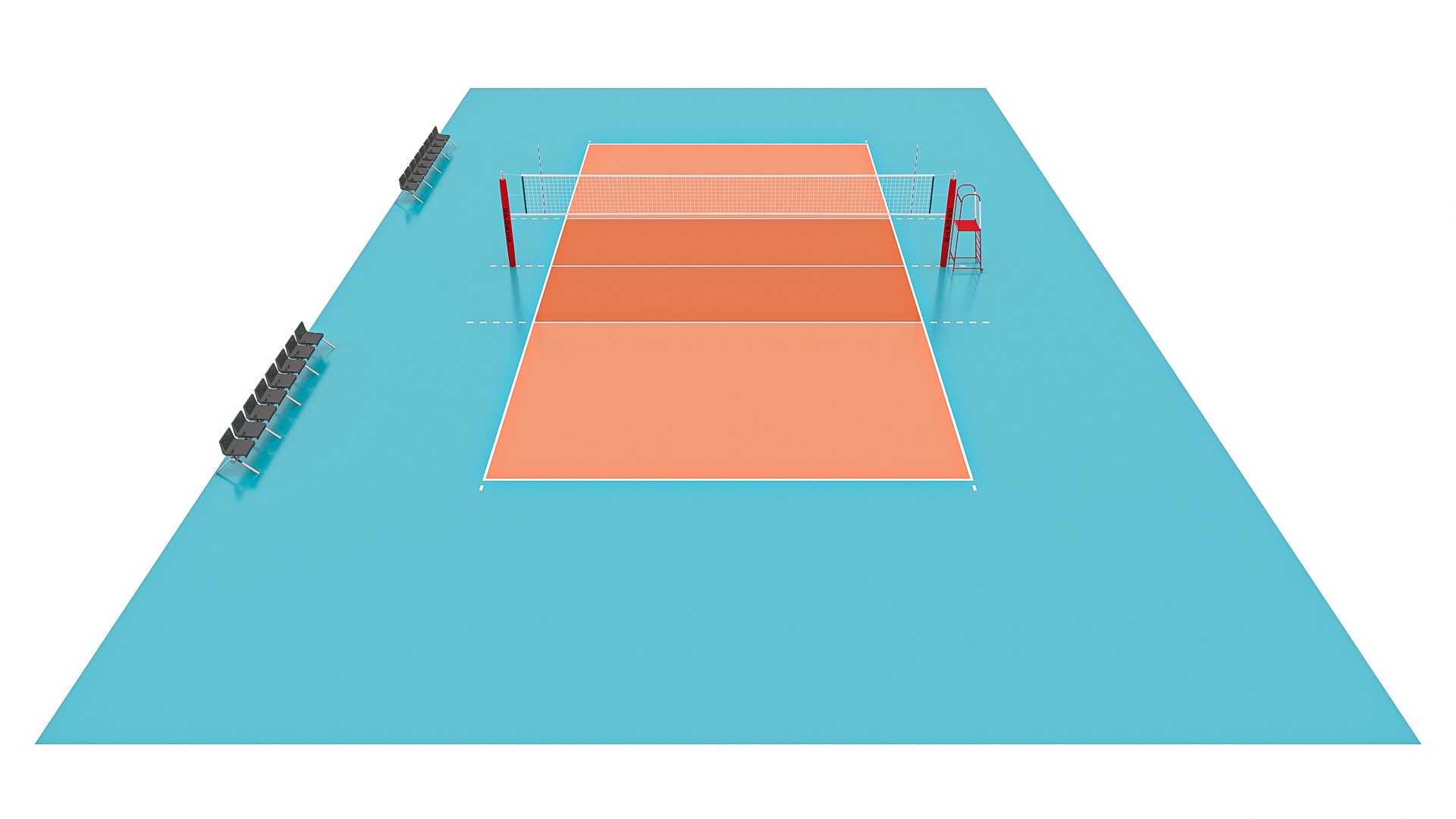 3D Volleyball Field 01 Model - TurboSquid 2223007