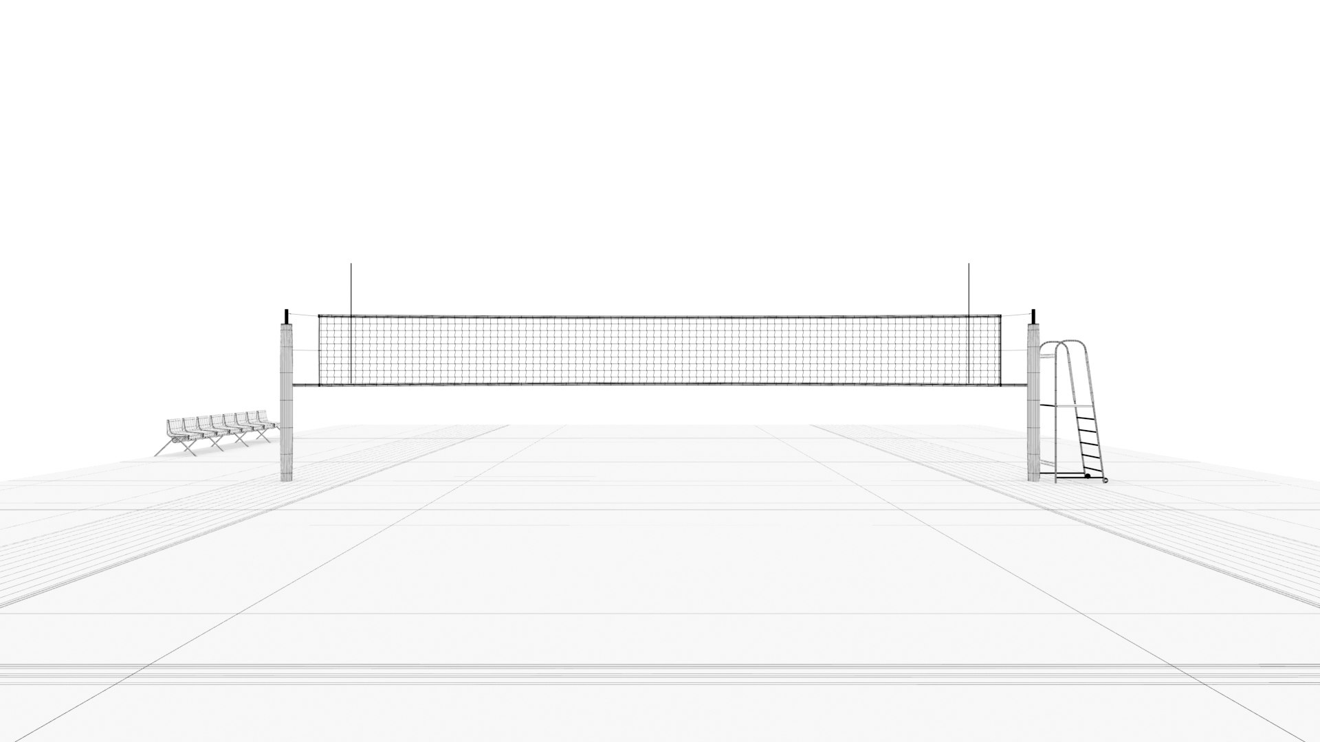 3D Volleyball Field 01 Model - TurboSquid 2223007