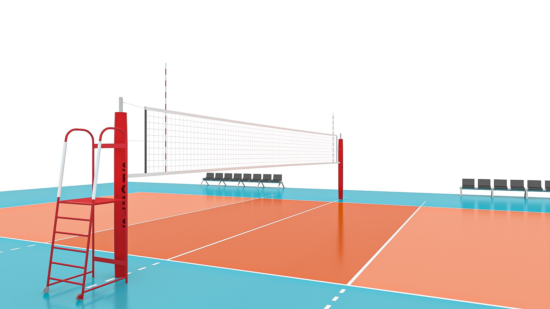 3D Volleyball Field 01 Model - TurboSquid 2223007