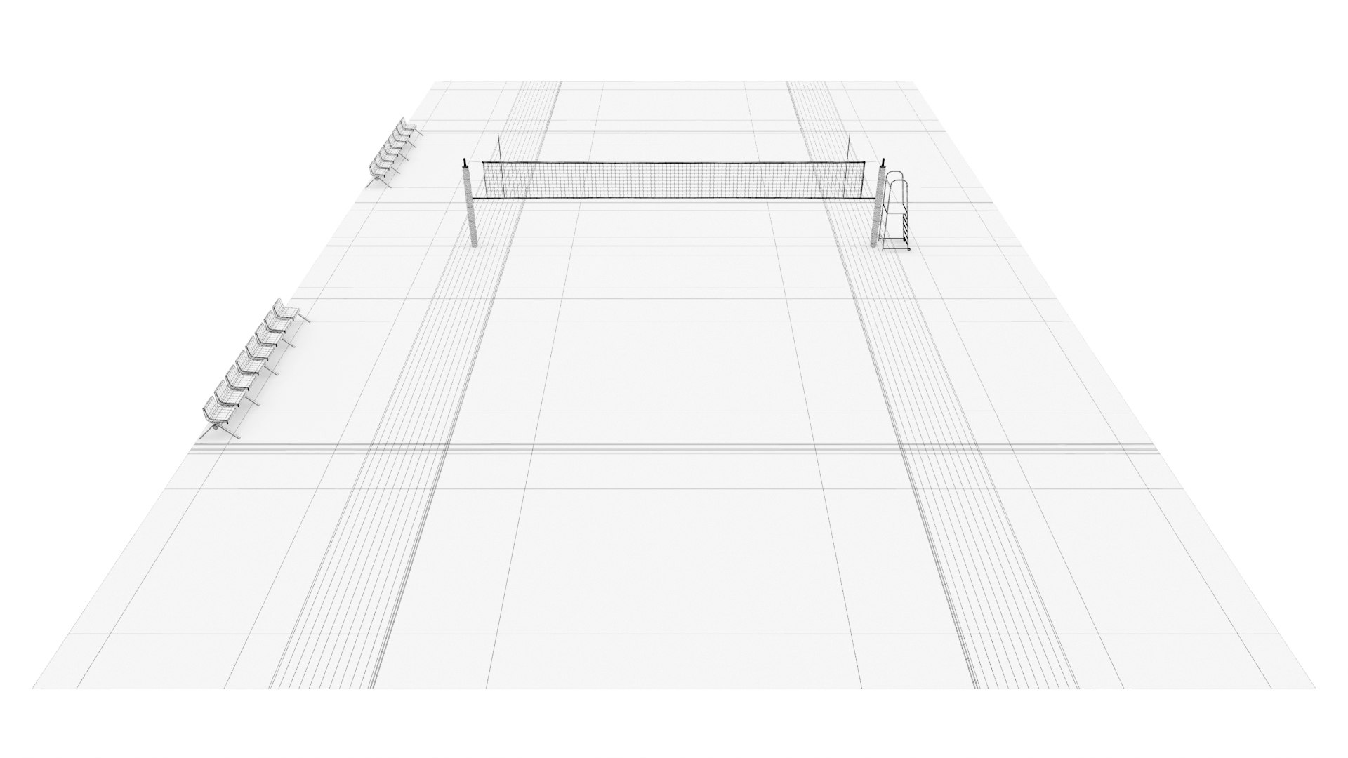 3D Volleyball Field 01 Model - TurboSquid 2223007