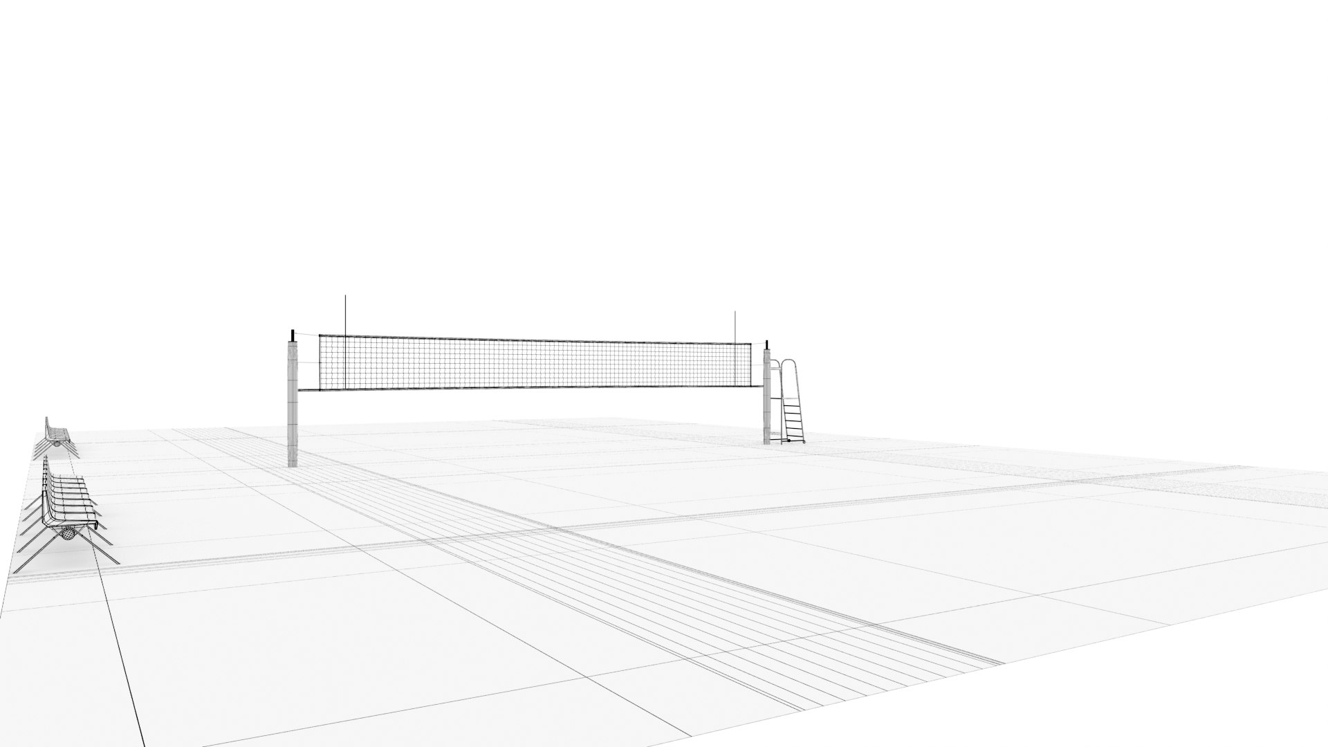 3D Volleyball Field 01 Model - TurboSquid 2223007