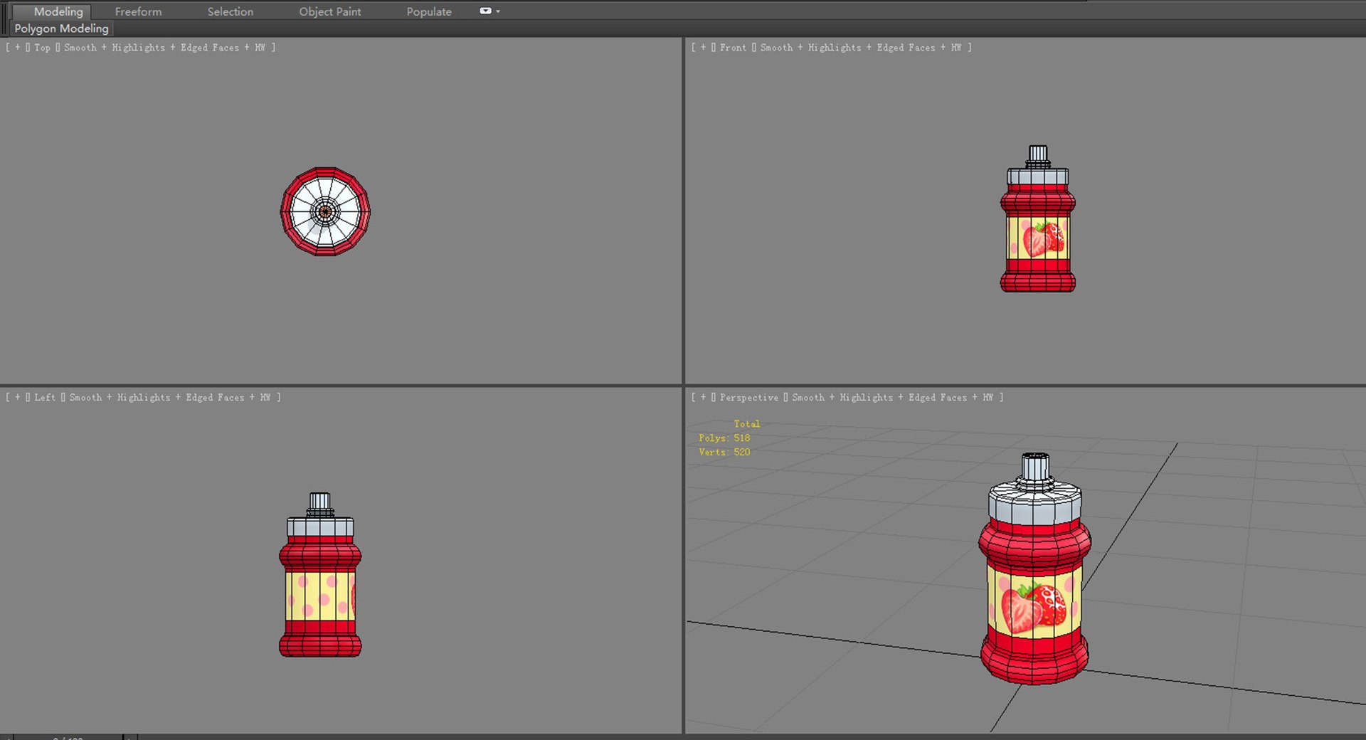 3D Cartoon seasoning - strawberry jam - juice model - TurboSquid 1936824
