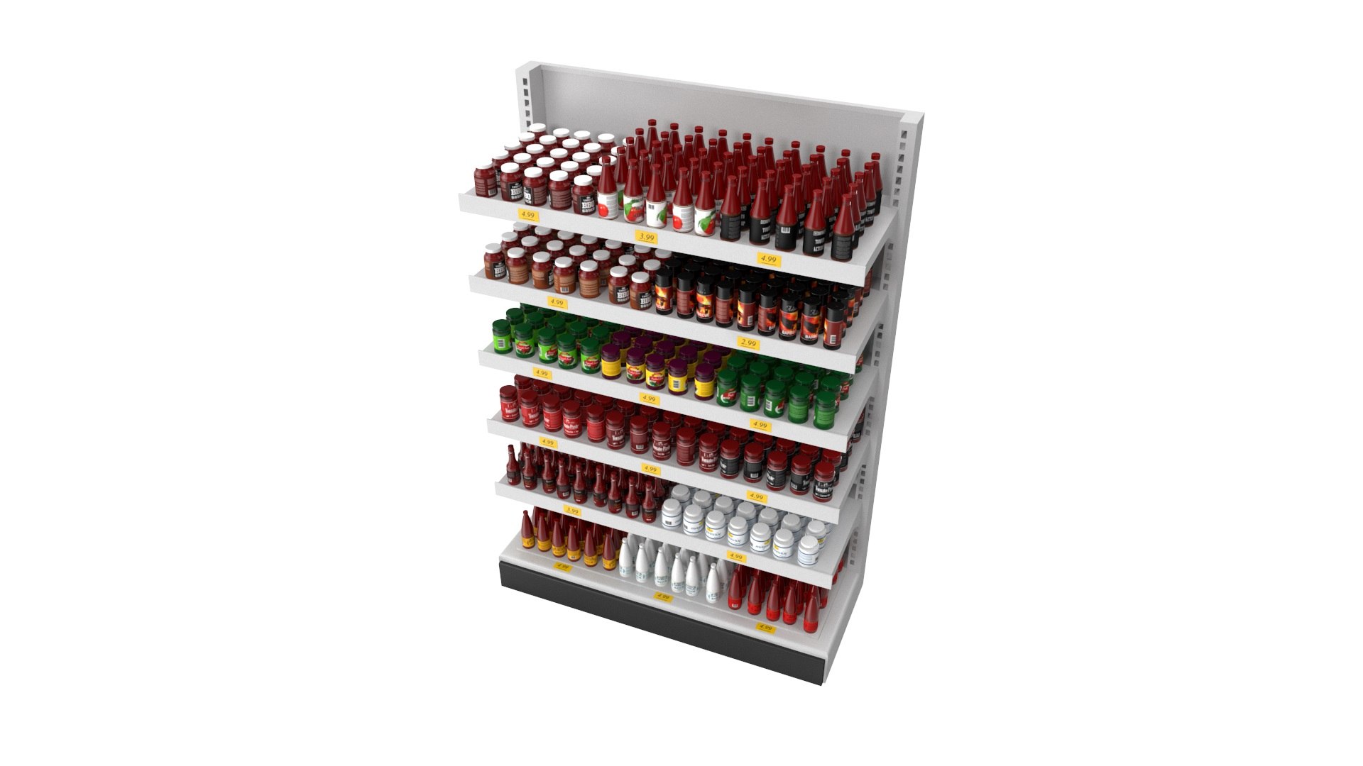 3D Supermarket Sauces Shelf - TurboSquid 2173913